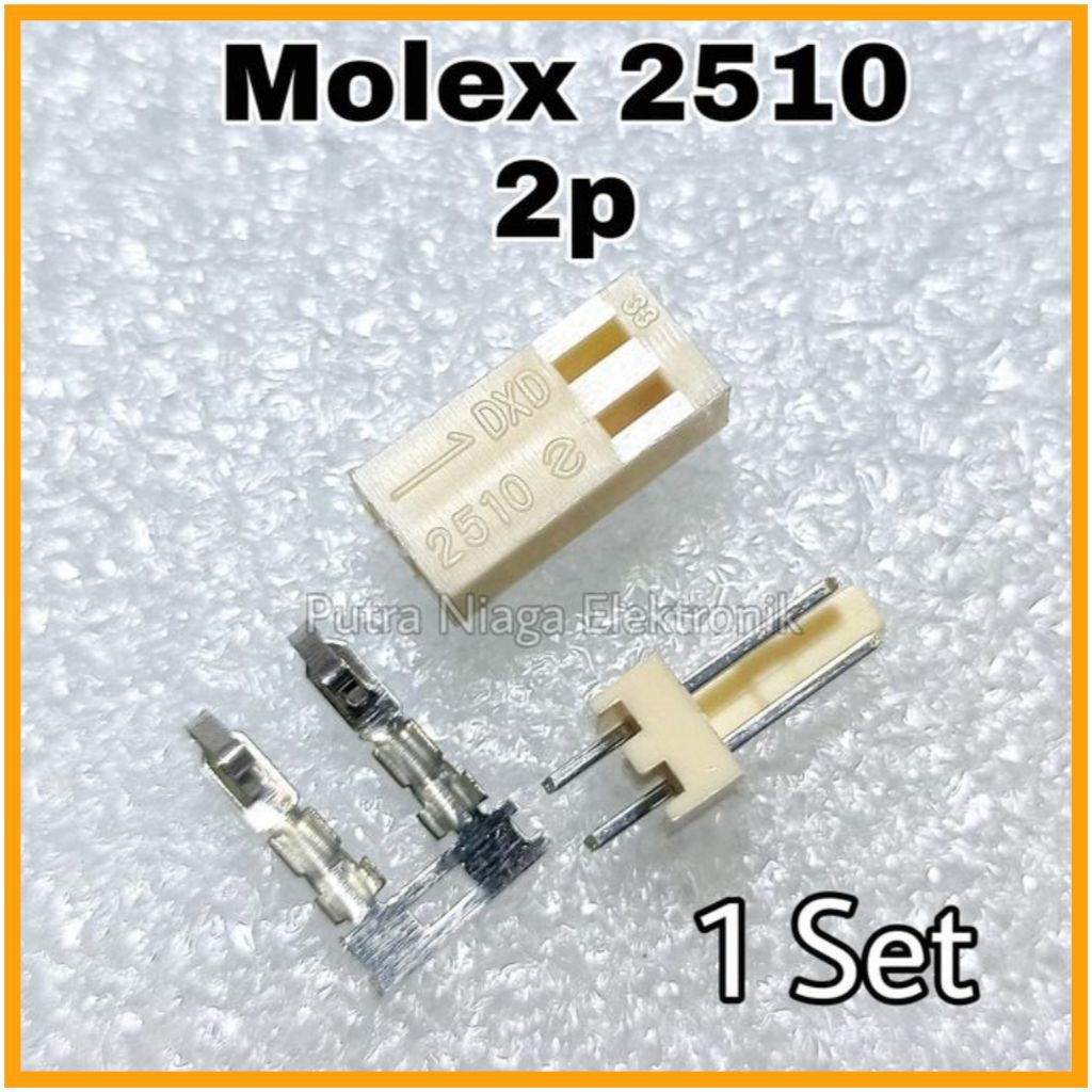 Jual 1Set Header Molex 2p 2510 Male Female Inner / Konektor Molek Kecil 2pin 2.54mm 2 Pin 2,54mm ...