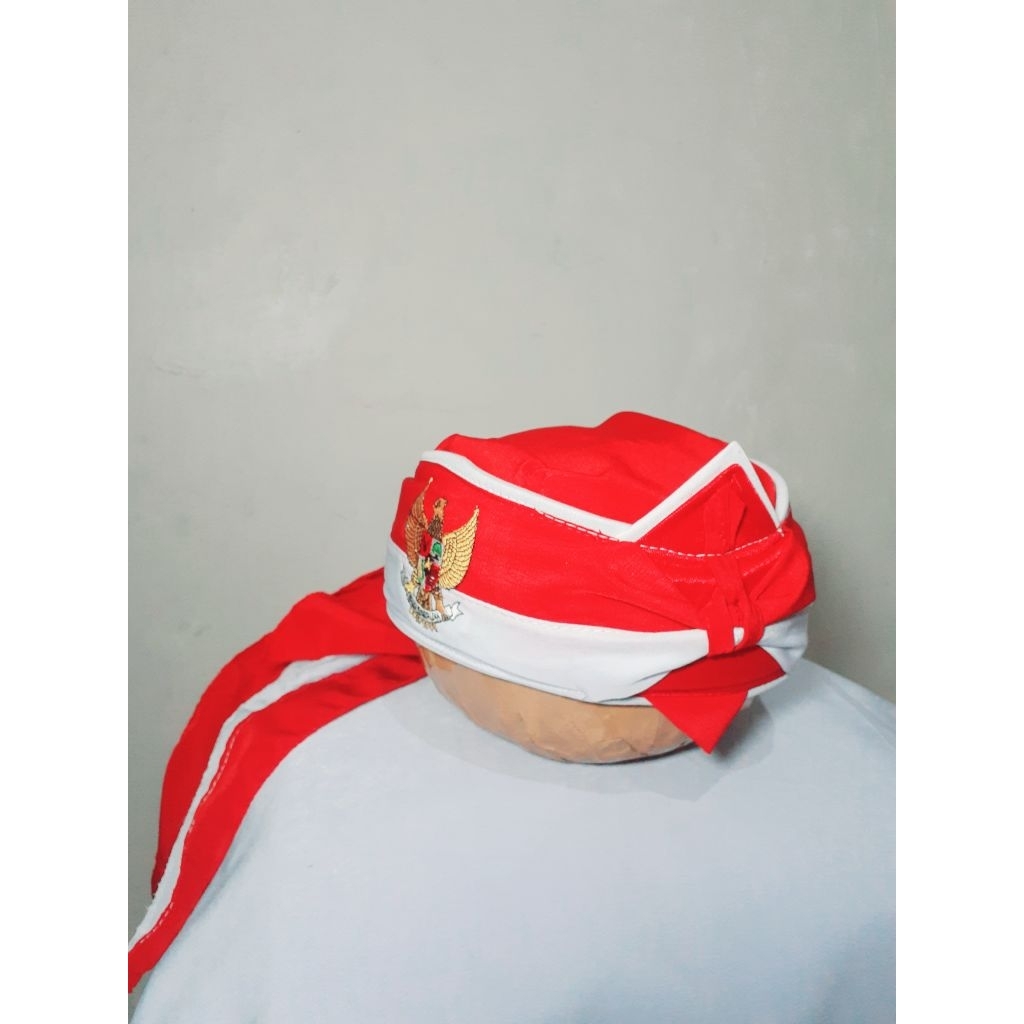 Jual IKET KEPALA MERAH PUTIH BORDIR, AMAN DI CUCI Blangkon Tradisional ...