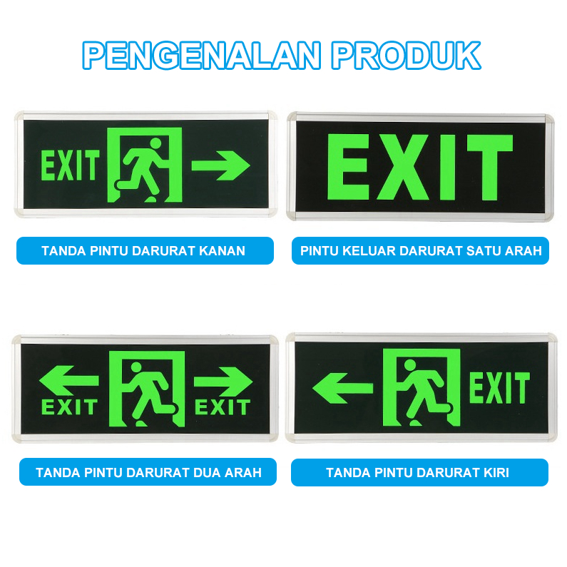 Jual Lampu Petunjuk Darurat Emergency EXIT Lamp LED Sisi tunggal/ganda ...