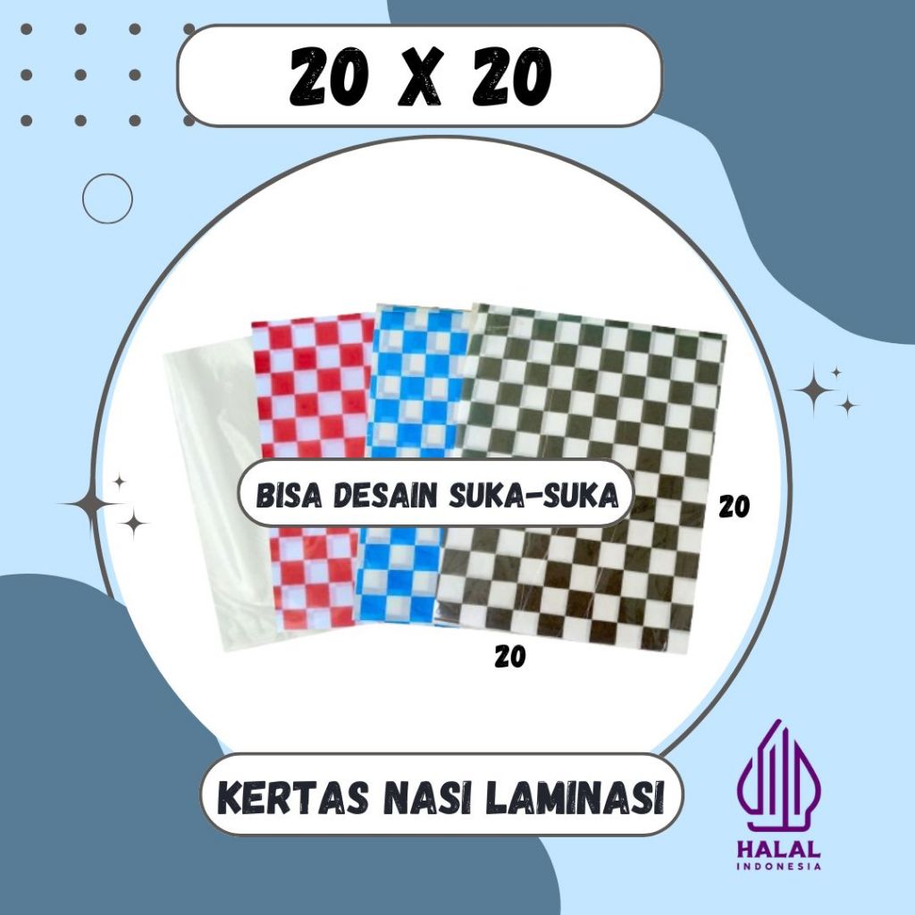 Jual Isi 500 Kertas Burger Kotak 20x20 Catur Papperwrap Kebab Kertas ...