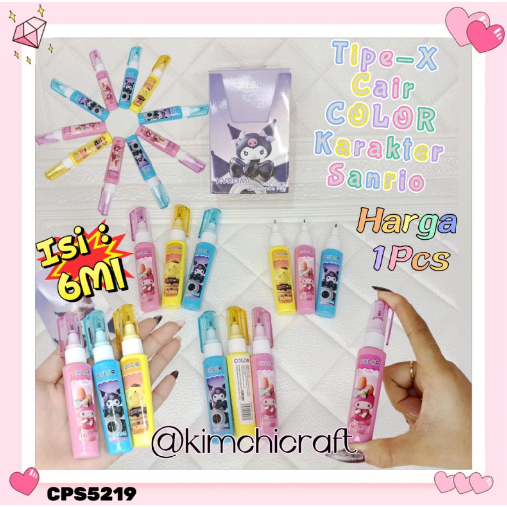 Jual (1PCS) TIPE EX CAIR FANCY 6ML / TIP X KARAKTER SANRIO / STIPO CAIR ...