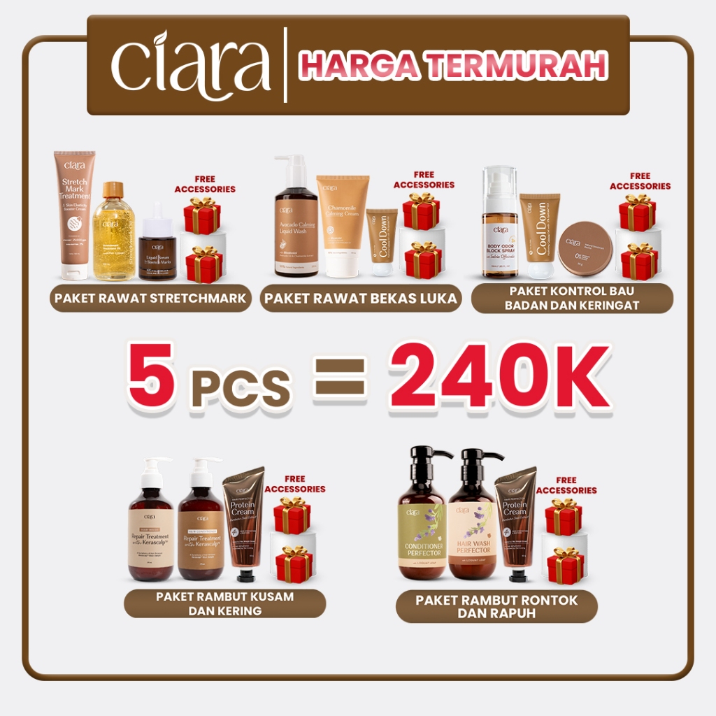 Jual CIARA 5 Pcs Paket Perawatan Stretchmarks Oil + Liquid Serum ...