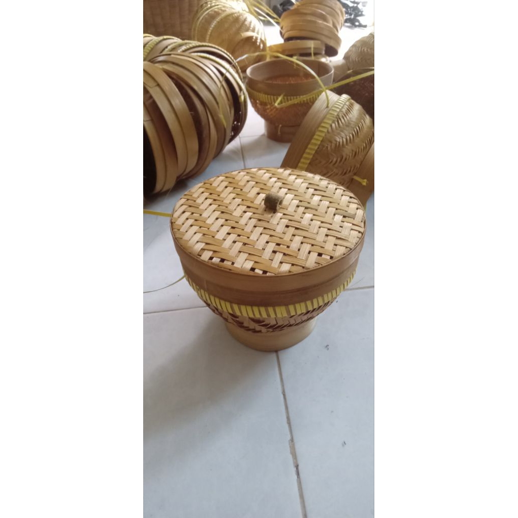 Jual Wakul Nasi Bambu Kecil Diameter 18cm / Bakul Bambu / Ceting bambu ...