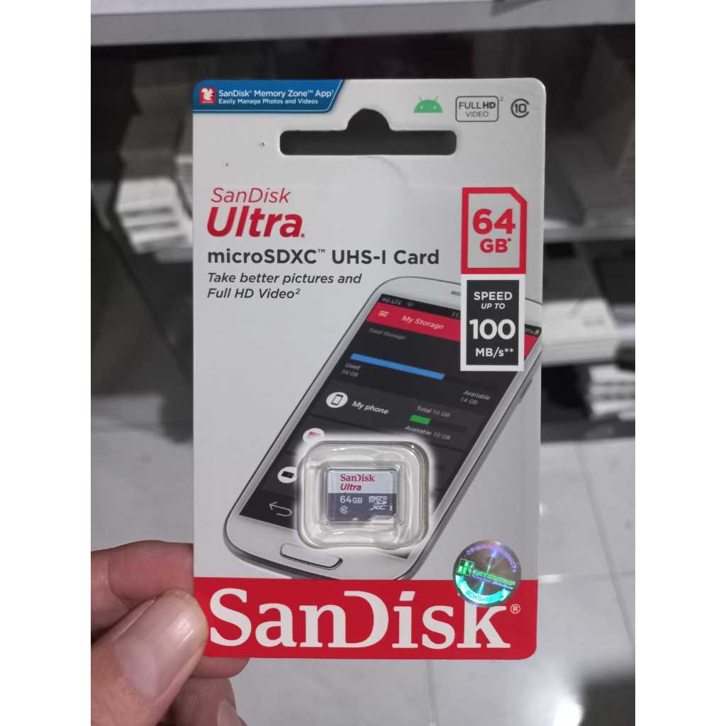 Jual MEMORY MICRO SD CARD SANDISK ULTRA 64GB 100mbps ORIGINAL CLASS10 MMC MEMORI 64 GB SAMSUNG ...
