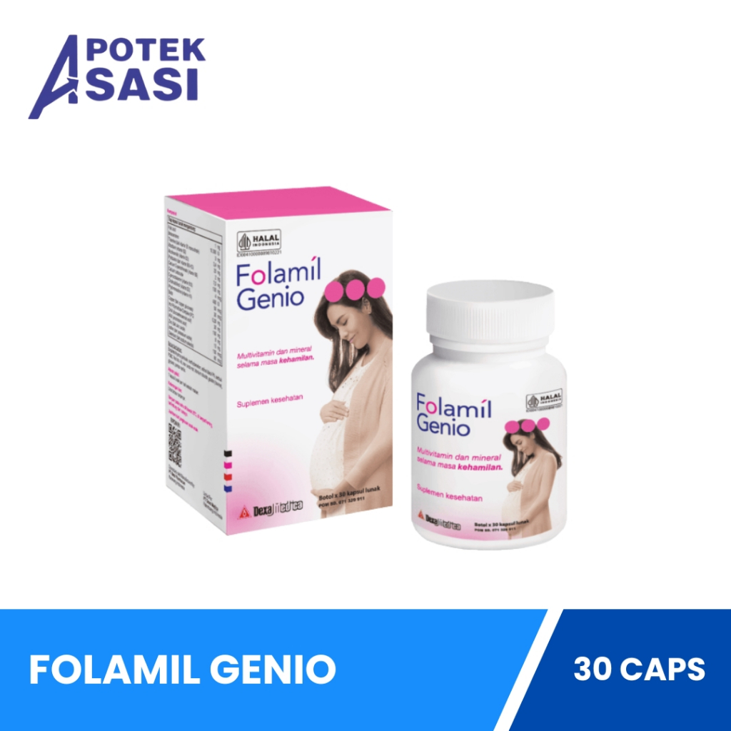 Jual Folamil Genio Isi 30 Kapsul - Multivitamin dan Mineral Khusus Ibu ...