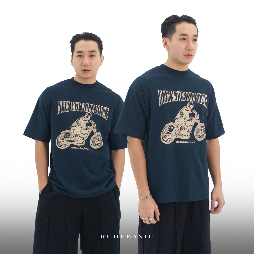 Jual RUDEBASIC - Motor Oversized Tee | Heavy Weight | Kaos Oversize | Kaos Navy Pria | Kaos ...