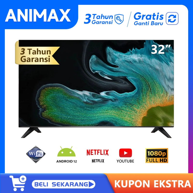 Jual Animax Smart TV LED 32/40/43 inch TV Digital TV Android 11.0/ OS ...