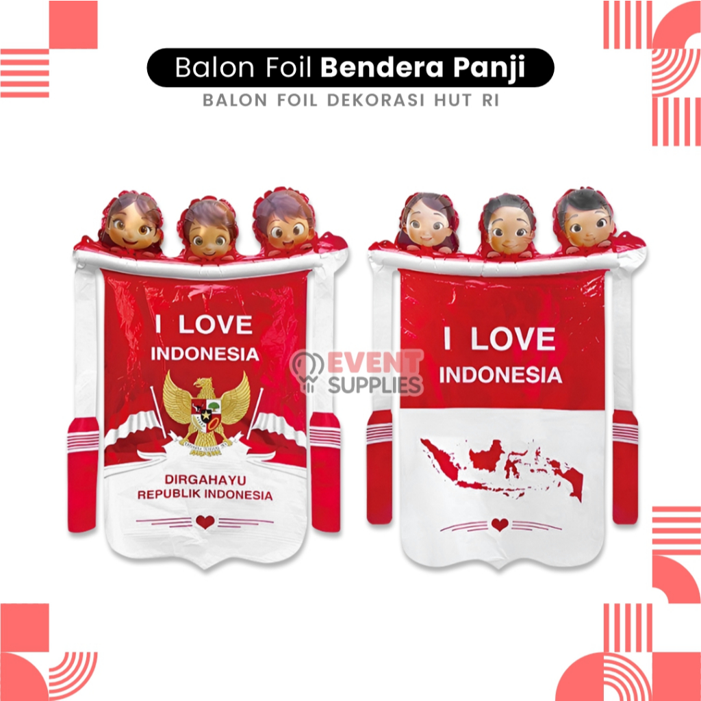 Jual Balon Foil Karakter HUT RI KemerdekaanBendera Pataka / Foil Panji ...