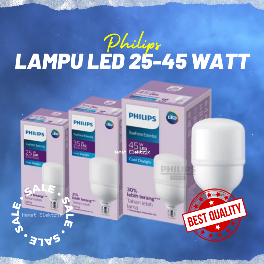 Jual Bohlam Lampu LED Philips 25 35 45 Watt Putih Super Terang Tforce Trueforce | Shopee Indonesia
