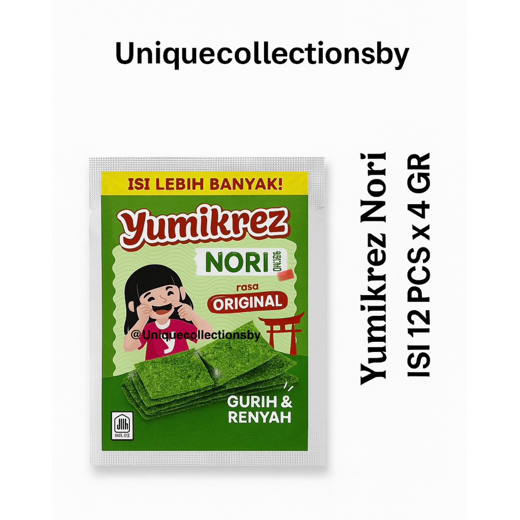 Jual Snack Nori Rumput laut Panggang Yumikrez 1 Box (12pcs x 4gr ...