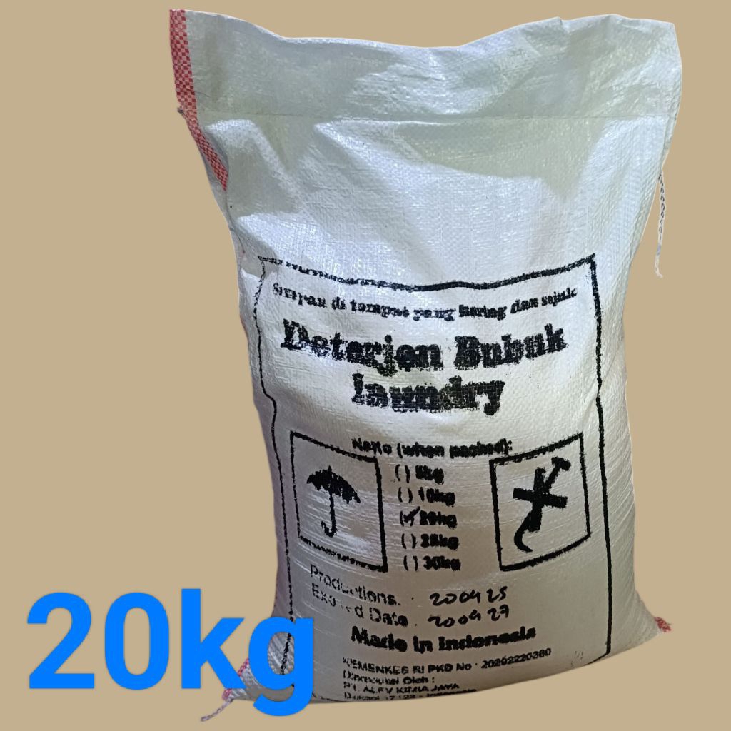 Jual Deterjen laundry bubuk detergent powder perkarung isi 20kg ...