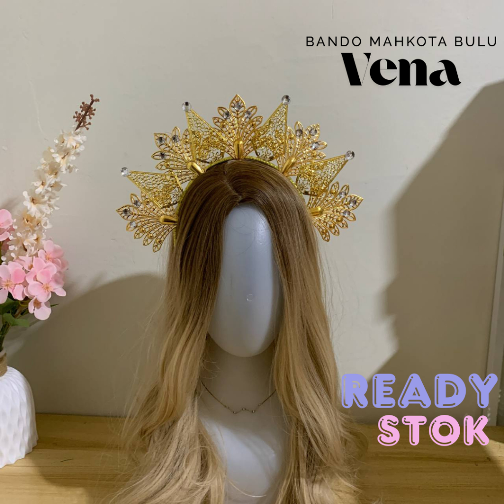 Jual Bando Mahkota Vena Emas Menjulang untuk Tari Tradisional Adat Bali ...