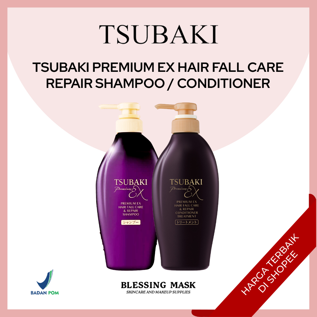 Jual Tsubaki Premium EX Hair Fall Care & Repair Shampoo & Conditioner Treatment 450ml | Shopee ...