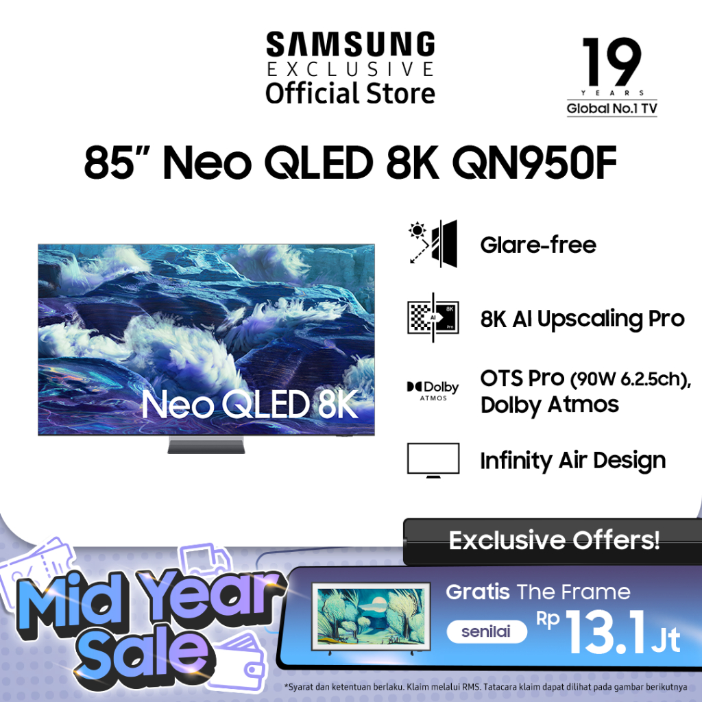 Jual Samsung Smart TV 85" Neo QLED 8K QN950 | Infinity Air Design | 8K ...