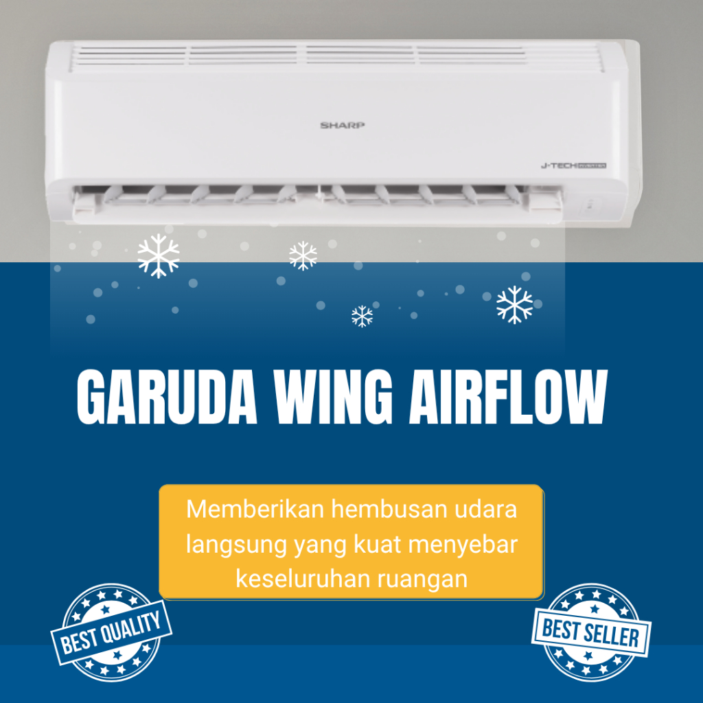 Jual AC SHARP AH-X6BEY / AHX6BEY AC SPLIT 1/2 PK INVERTER GARUDA SERIES ...