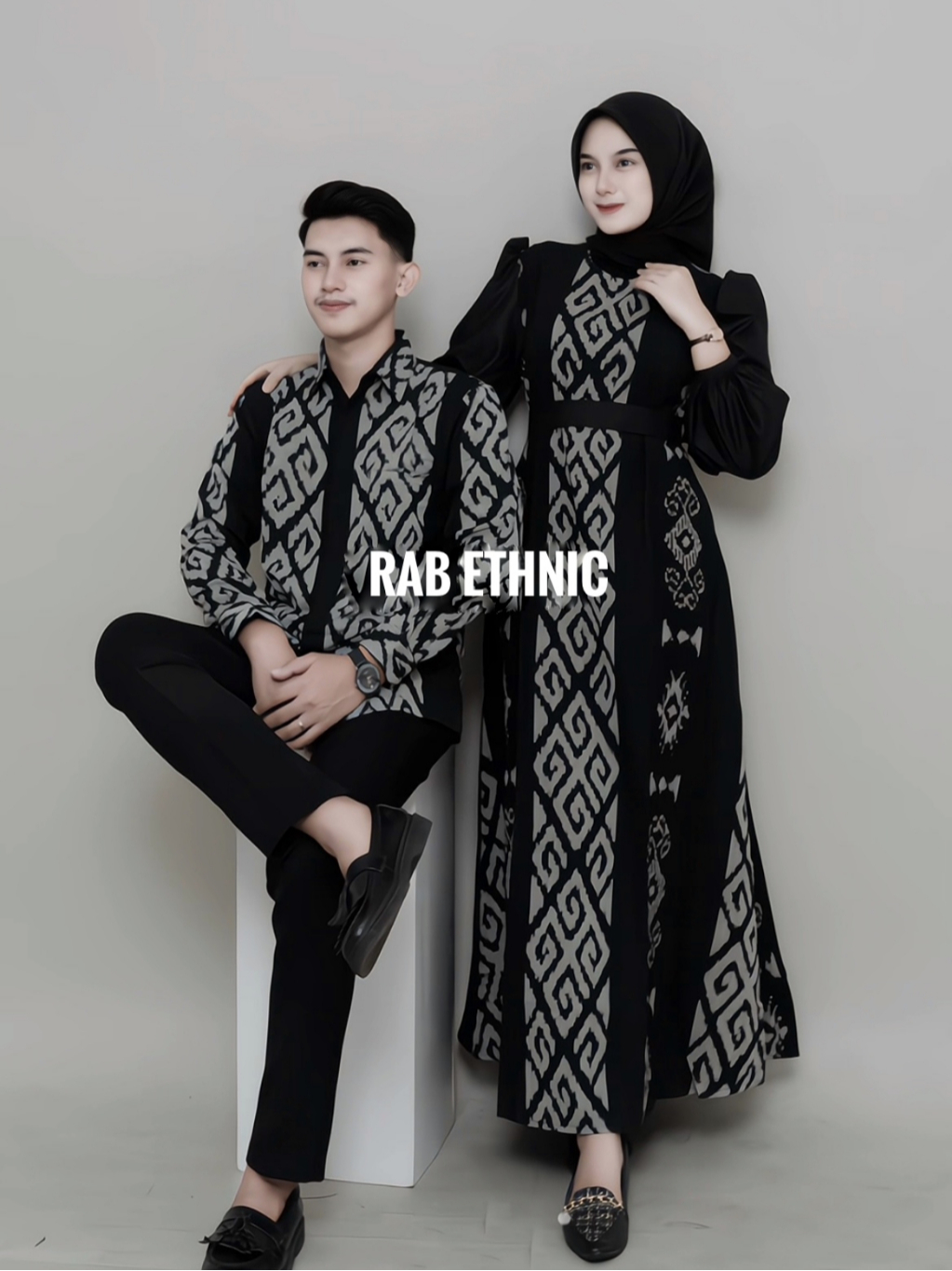 Jual Gamis Tenun Toraja Hitam Set Couple Toraja Hitam Gamis Kondangan ...
