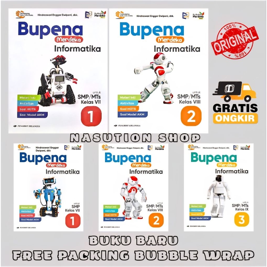 Jual Buku Bupena Informatika Kelas 1 2 3 / 7 8 9 SMP/MTs Revisi Erlangga Kurikulum Merdeka Km ...
