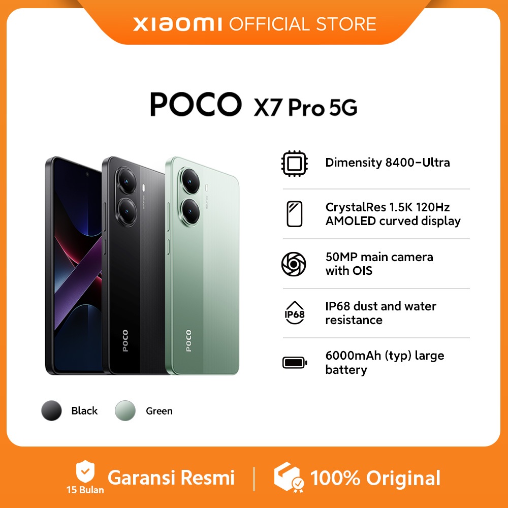 Jual POCO X7 Pro 5G | Dimensity 8400-Ultra | 6000mAh (typ) battery with ...