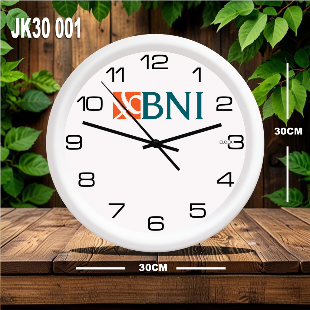 Jual Jam Dinding Logo BNI Ukuran 30Cm Hiasan Dinding Ruang Tamu Kamar ...