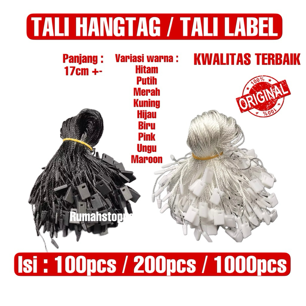 Jual Tali hangtag / tali gantungan label / tali labeling baju (100pcs ...