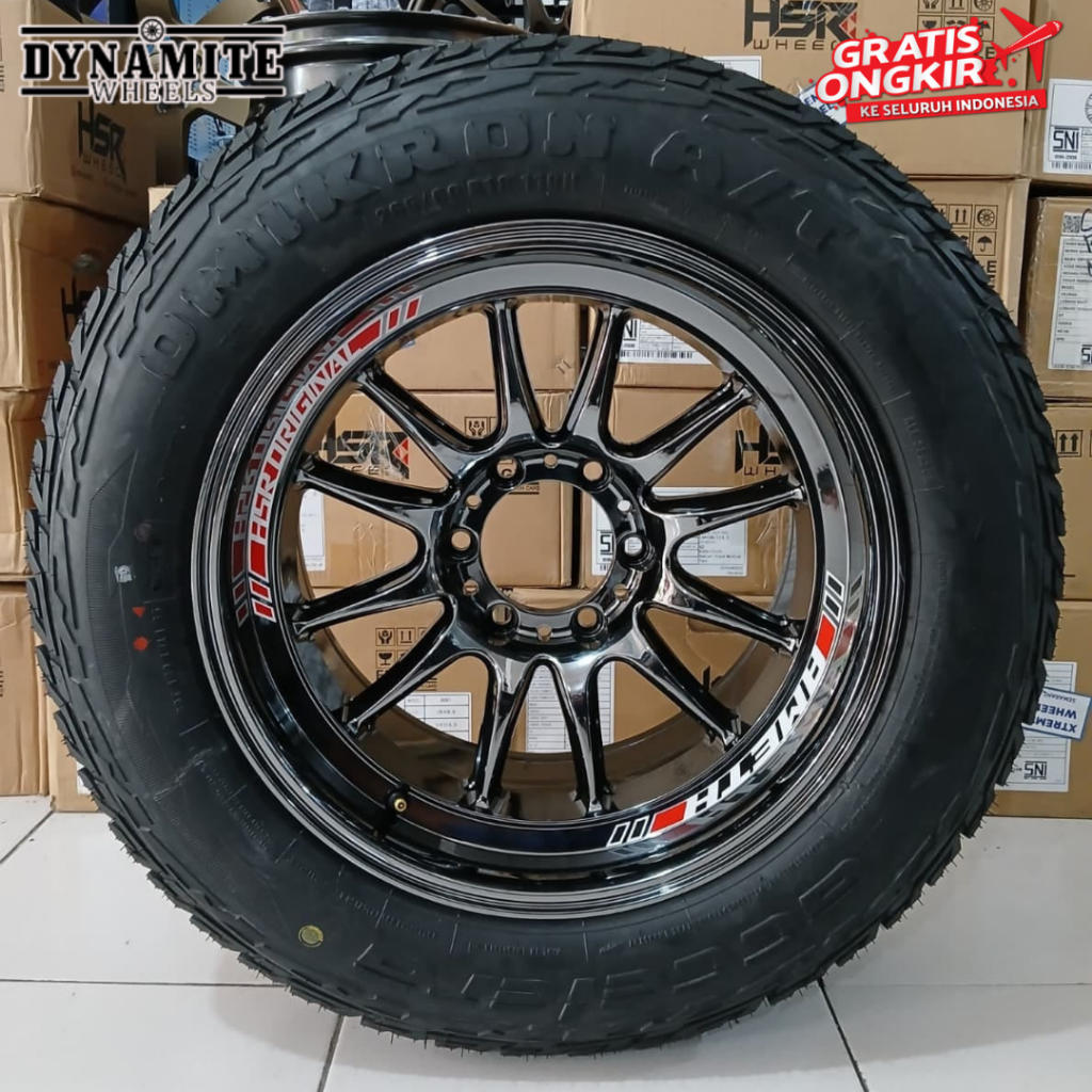 Jual PAKET MURAH VELG BLACK CHROME R18 VELG HSR AMETH LEBAR 9,5 + BAN ...