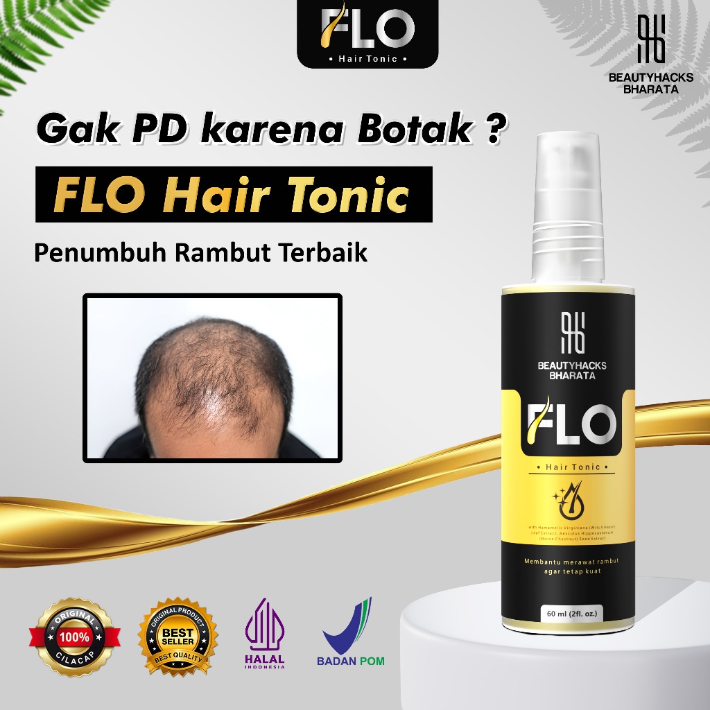 Jual FLO Hair Tonic Penumbuh Rambut Rontok Cepat Atasi Kebotakan Dini ...