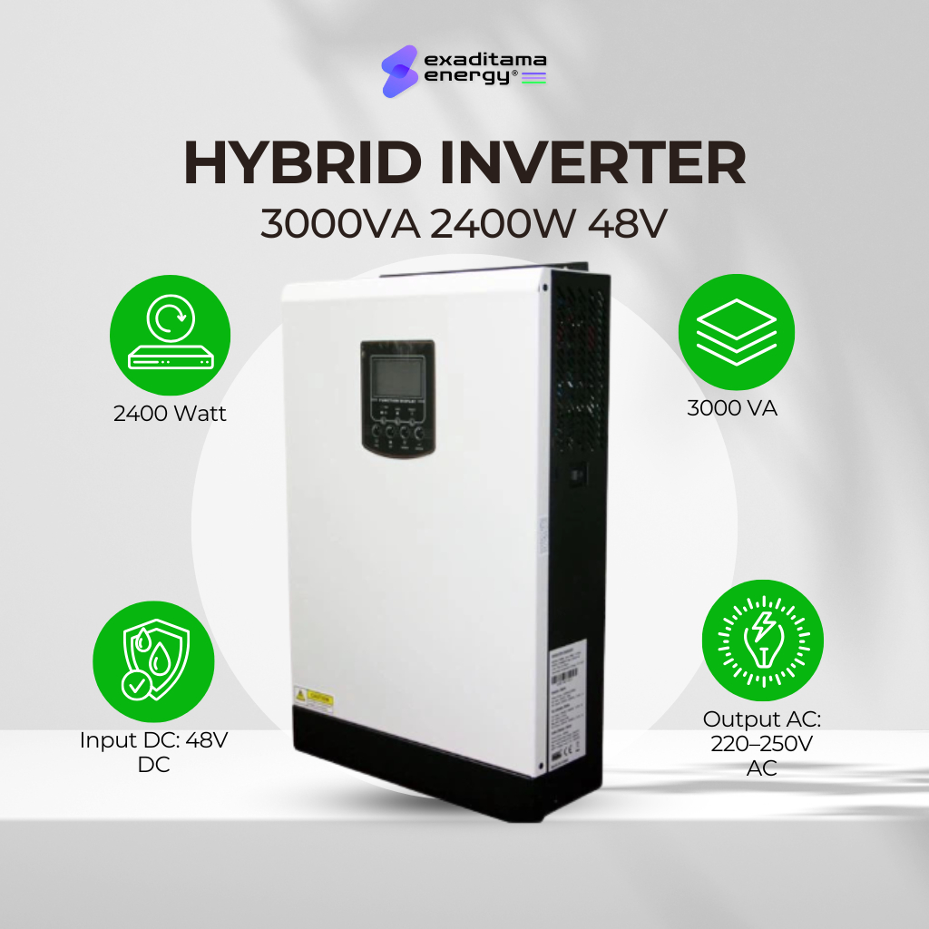 Jual Hybrid Inverter 3000VA 2400W 48V Grade A Exaditama Energy Inverter ...
