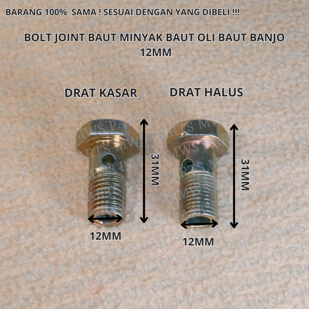 Jual BOLT JOINT 12MM BAUT BANJO BOLT JOIN BAUT MINYAK BANJO BAUT NEPEL ...