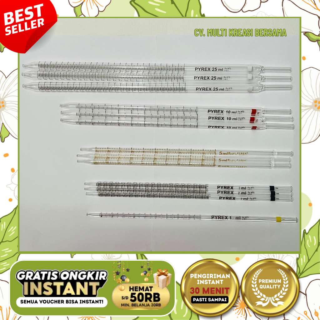 Jual PIPET UKUR PYREX / MEASURING PIPETTE PYREX / PIPET UKUR 1 ML ...