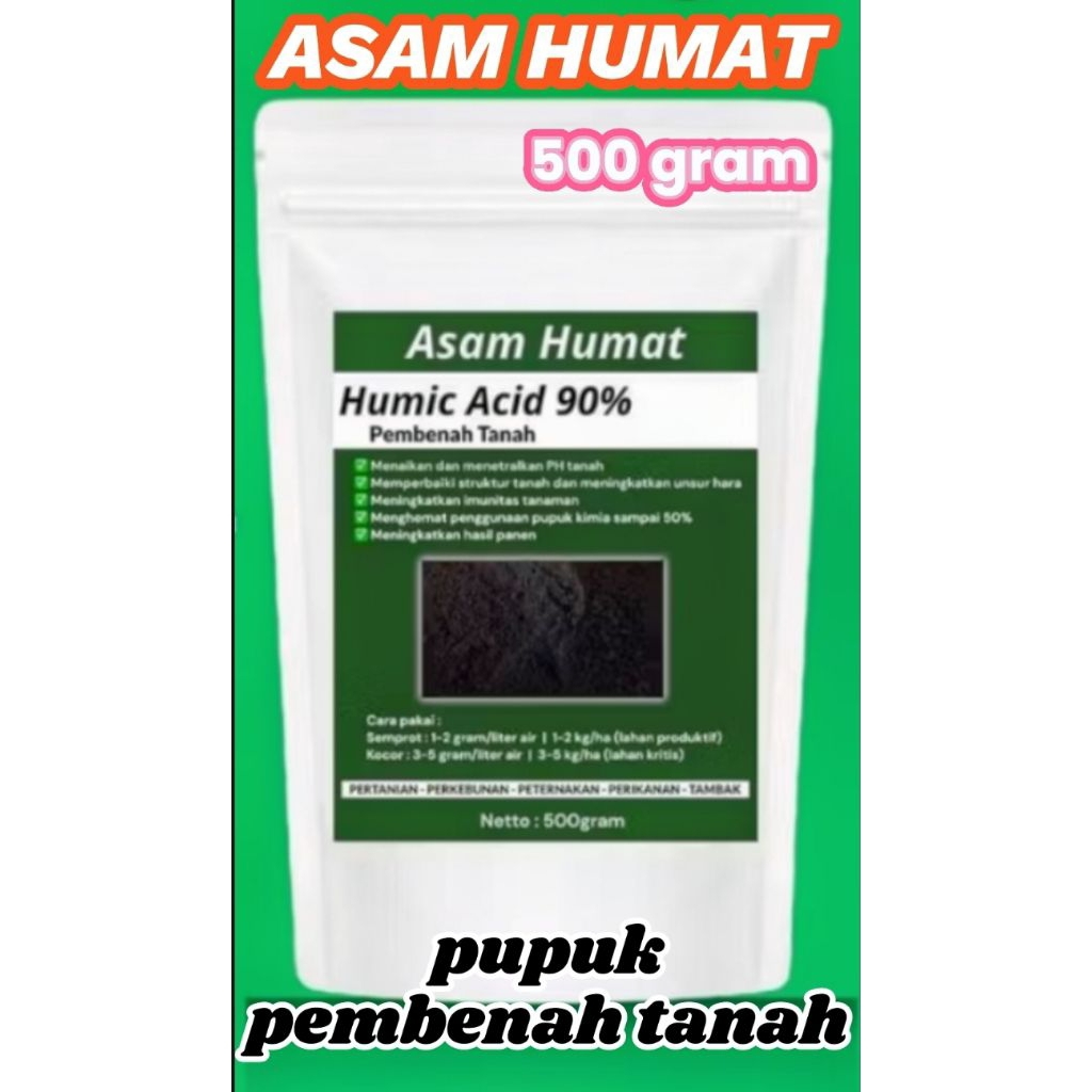 Jual PUPUK ASAM HUMAT PUPUK PEMBENAH TANAH HUMIC ACID 90% KEMASAN 500 ...