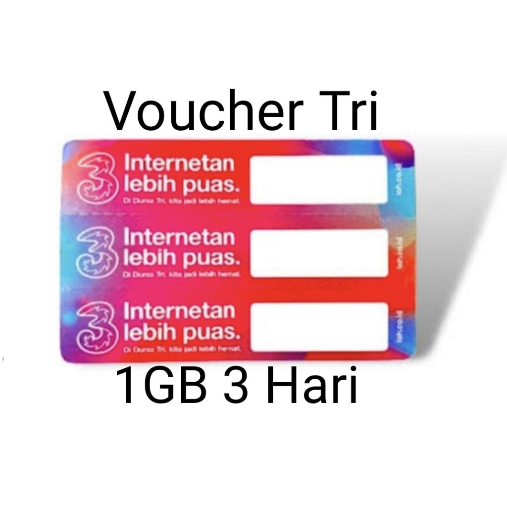 Jual Voucher tri 1GB 3 Hari (NASIONAL) Three Kuota Paket Data Internet | Shopee Indonesia