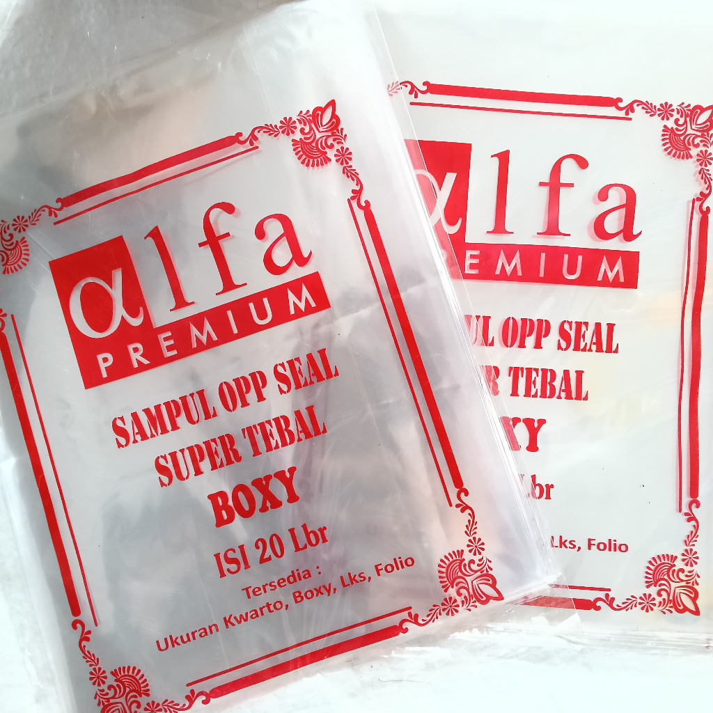 Jual ALFA 1 PAK SAMPUL PLASTIK ALFA BIG BOSS SUPER TEBAL 20 LEMBAR | Shopee Indonesia