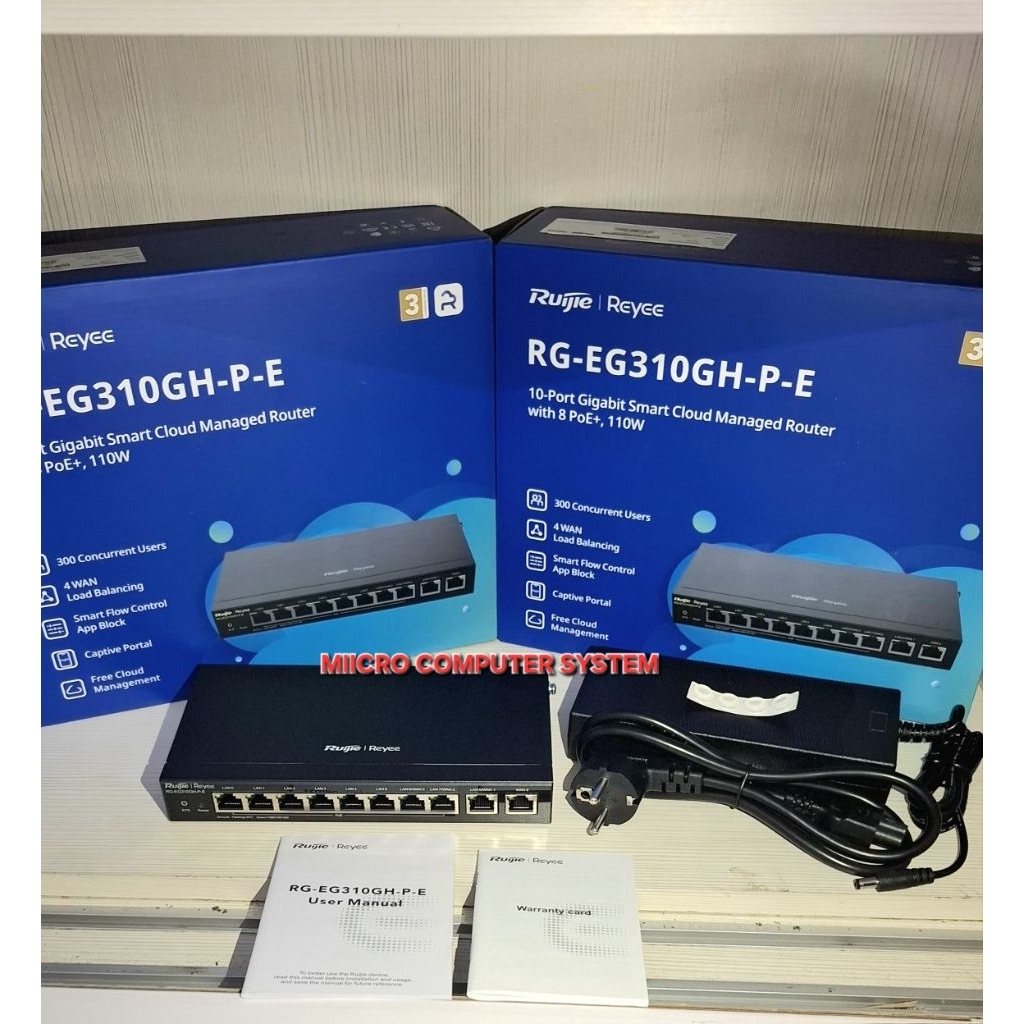Jual RG-EG310GH-P-E RUIJIE REYEE 10 PORTS CLOUD MANAGED POE ROUTER ...