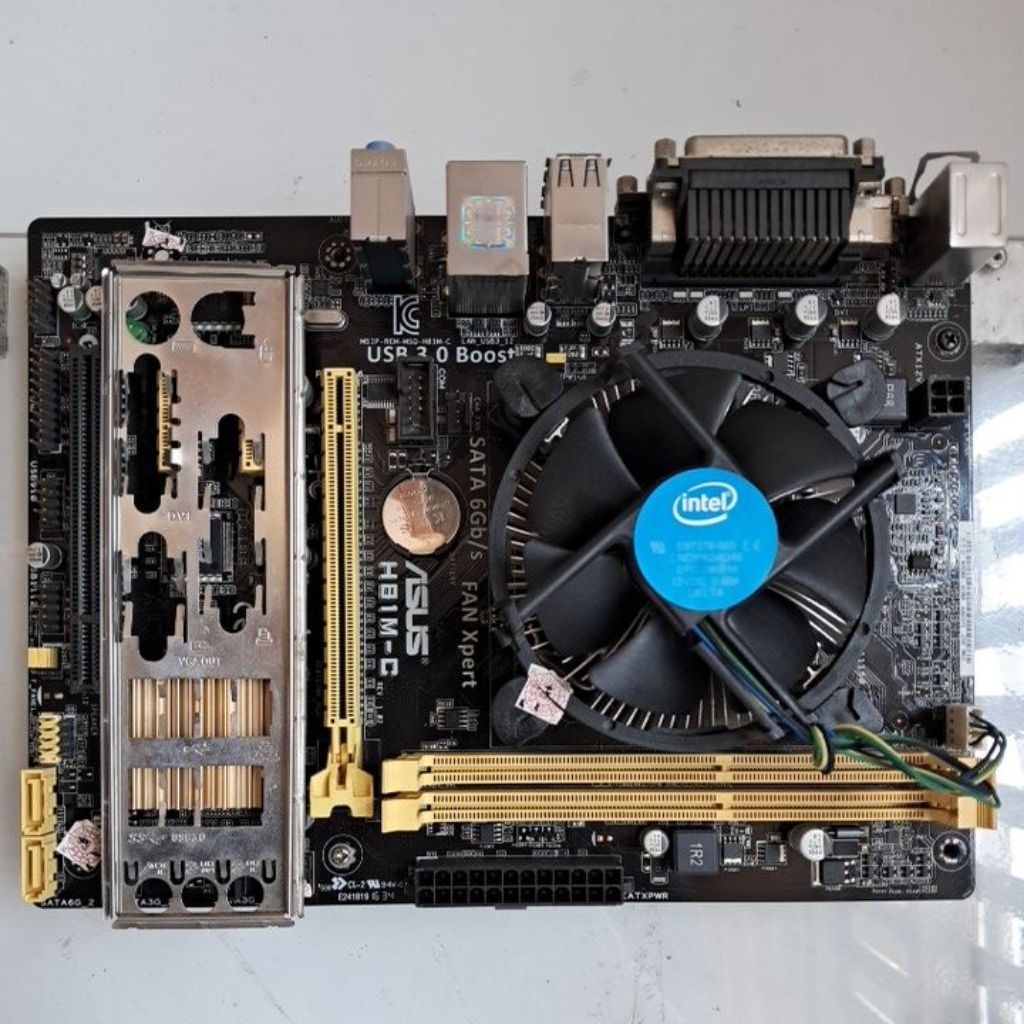 Jual Motherboard Asus H81M-C prosesor seri G+Ram 4gb ddr3 | Shopee Indonesia