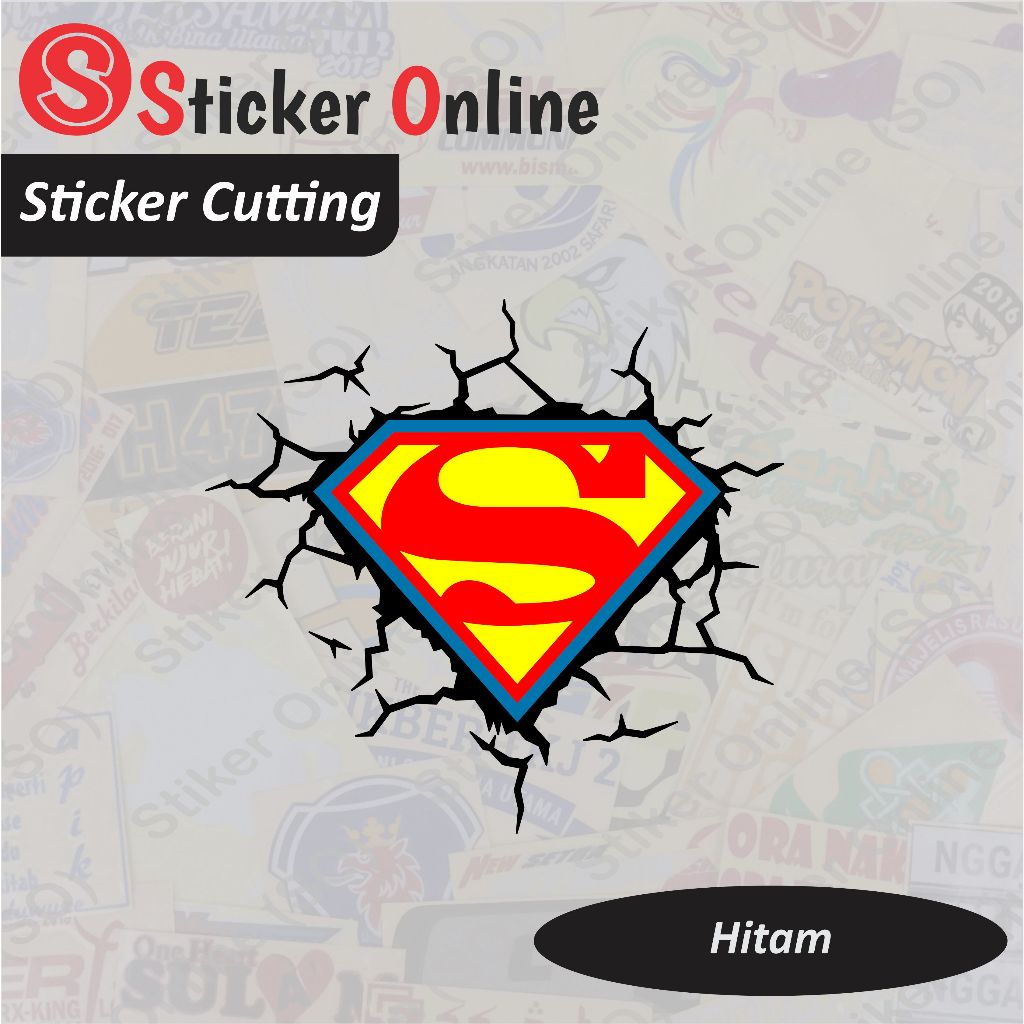 Jual Stiker Superman Retak | Sticker Cutting Superman Cracked Motor ...