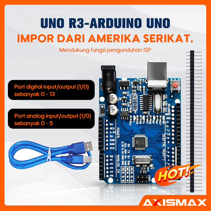 Jual COD Uno R3 - Arduino Uno Complatible Atmega328p CH340 dengan Kabel Cable SMD version ...