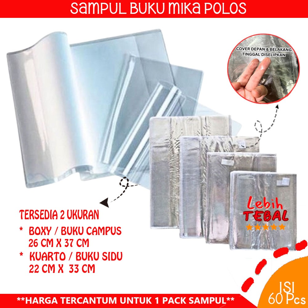 Jual Sampul Plastik Mika Bening Kwarto 10 Lembar Sampul Buku Tulis Campus Boxy Mika Tebal isi 10 ...