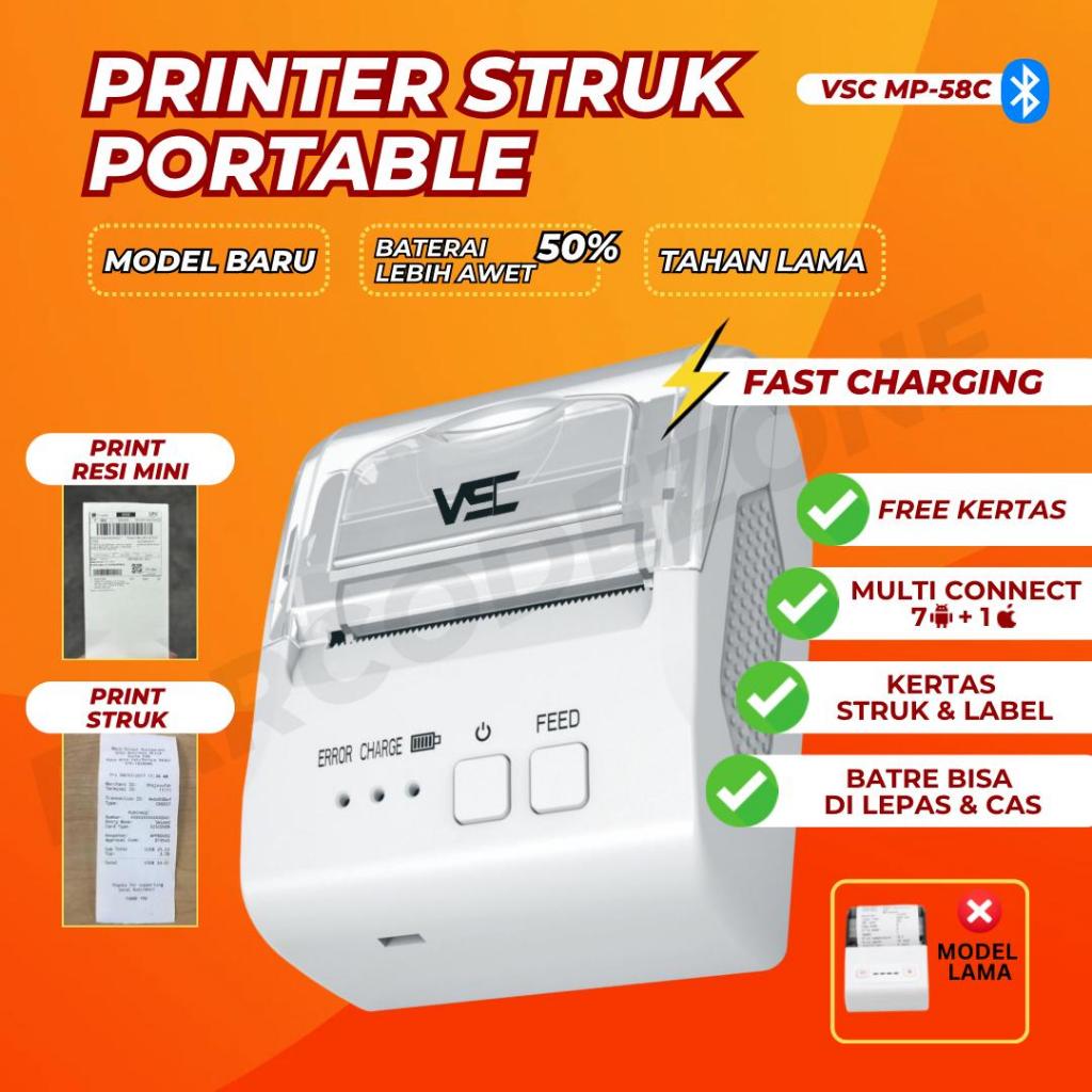 Jual MOBILE PRINTER BLUETOOTH VSC MP-58C RPP02N 1500 MAH BATTERY ...