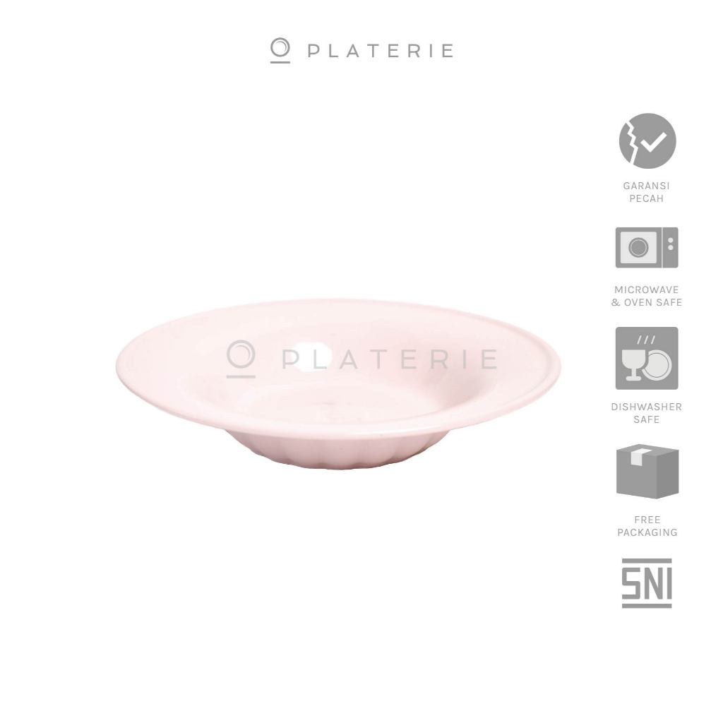 Jual PLATERIE Piring Makan Rim Keramik Dinner Plate 8 & 8.5 inch / 20 ...