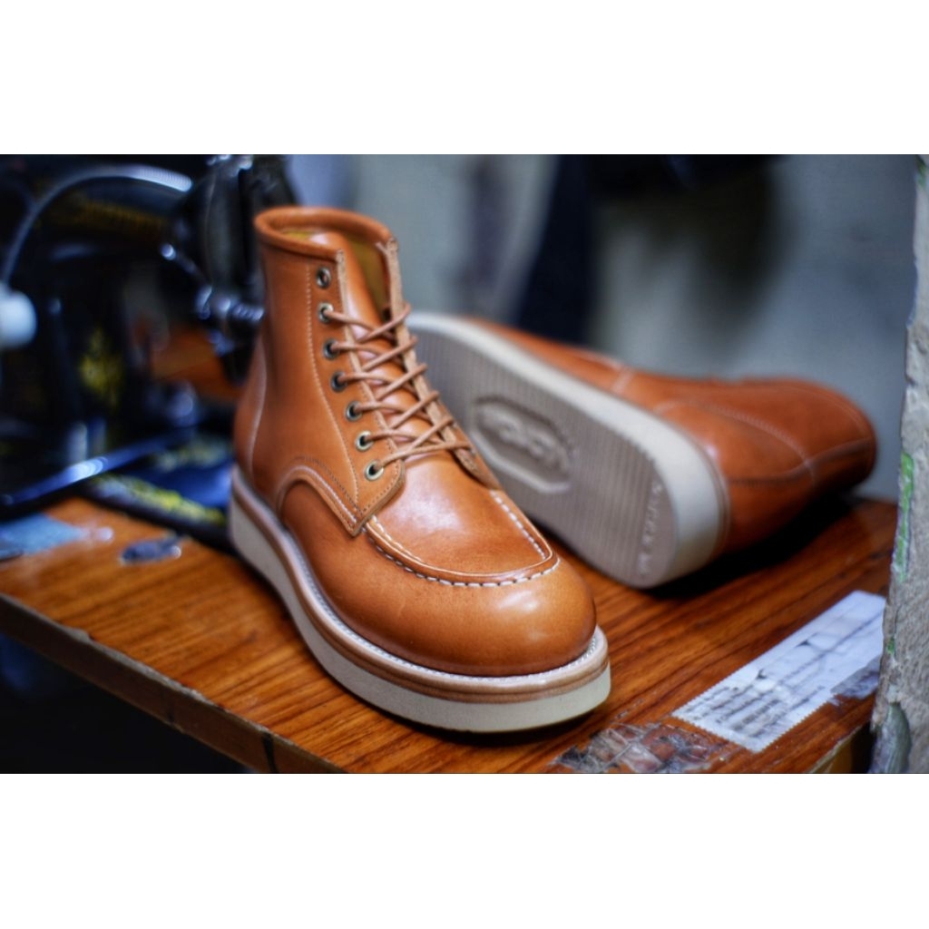 Jual Moc Toe Custom Map Inc Goodyear Welt Sole Vibram - Sepatu Moc Toe ...