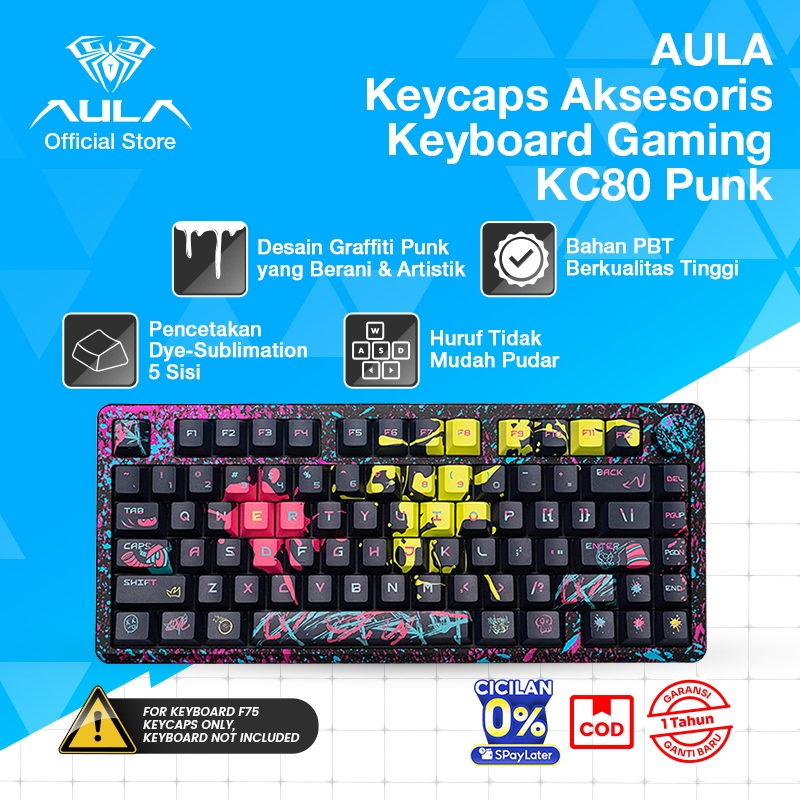Jual [ KEYCAPS ONLY ] AULA Keycaps Motif Punk Graffiti Tipe KC80 ...