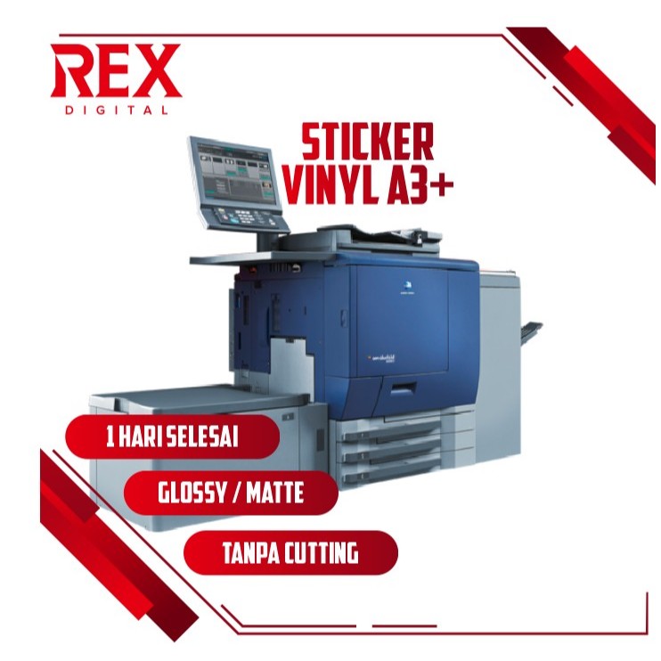 Jual Print Sticker Vinyl / Transparan A3+ TANPA Cutting! Cetak Stiker ...