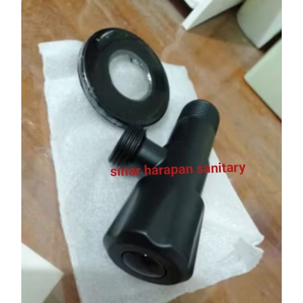 Jual Stop kran hitam single stainless / Stop kran black / Stop kran ...