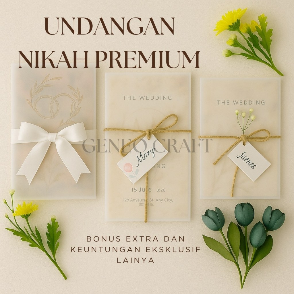 Jual Undangan Pernikahan Simpel Eksklusif Kertas Premium – Desain ...