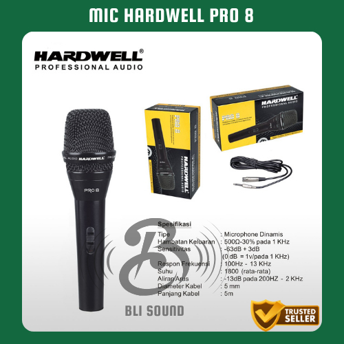 Jual MIC HARDWELL PRO 8 MICROPHONE HARDWELL PRO8 MIC KABEL KARAOKE ...