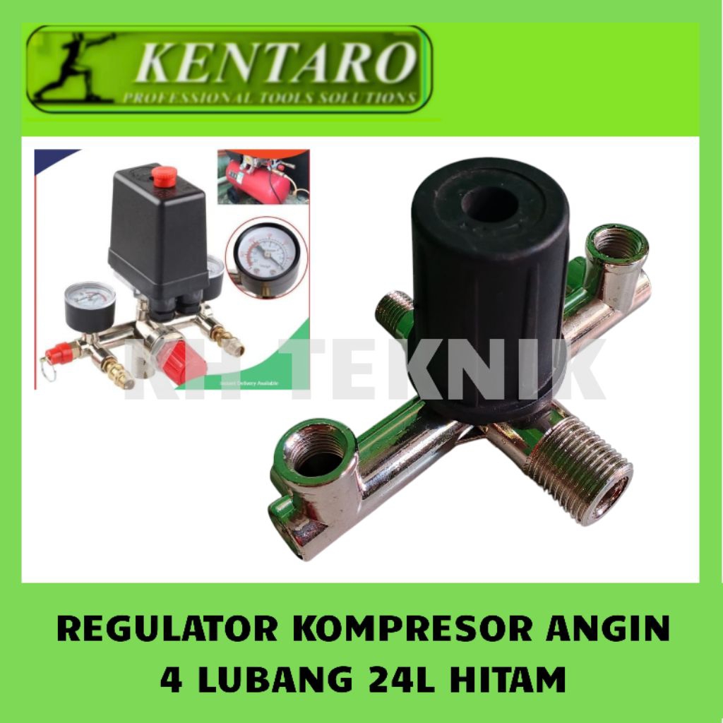 Jual REGULATOR KOMPRESOR ANGIN 24 LITER 4 LUBANG HITAM | Shopee Indonesia