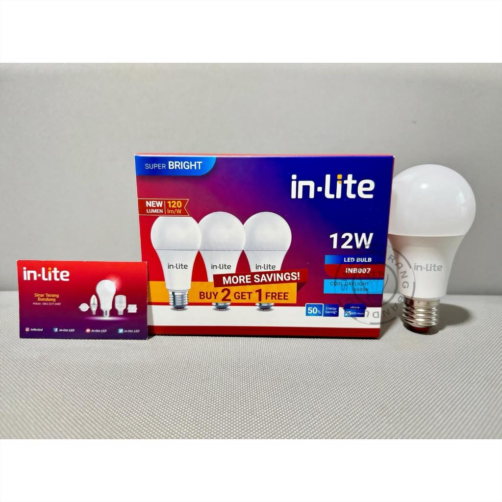 Jual PAKET SUPER MURAH BELI 2 GRATIS 1 LAMPU BOHLAM BULB LED INLITE 12W ...