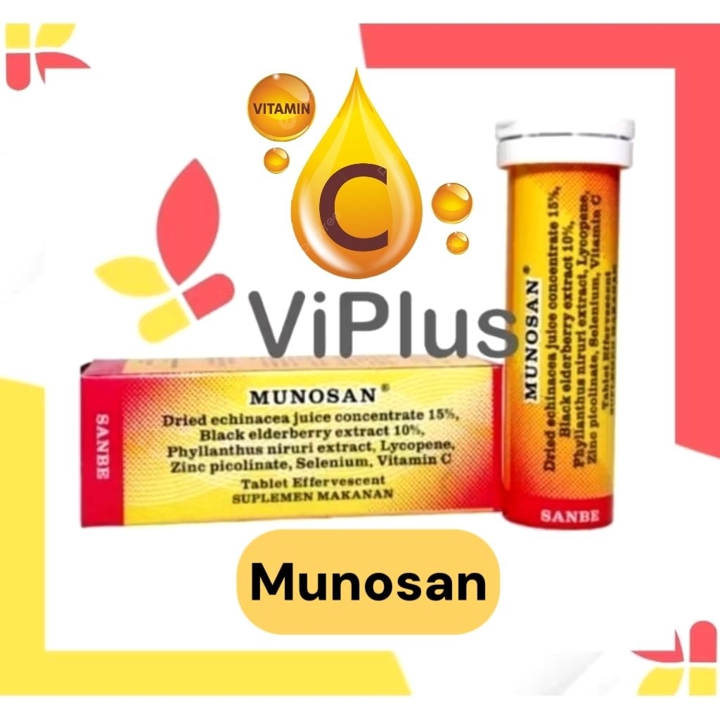 Jual MUNOSAN EFFERVESCENT / VitaminC 500mg /Sanbe / ViPlus | Shopee ...