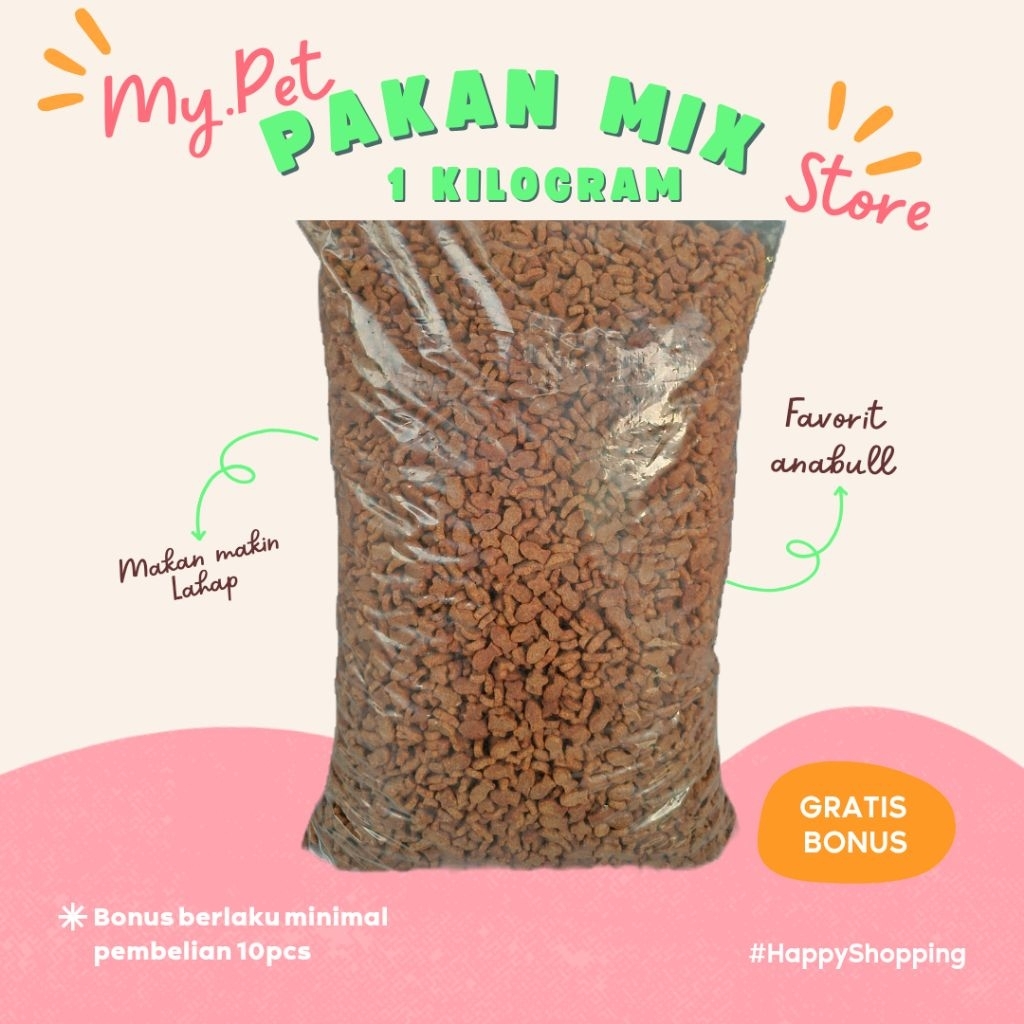 Jual (PROMO SPESIAL) PAKAN MIX 1KG REPACK/ MAKANAN KUCING MIX PREMIUM ...