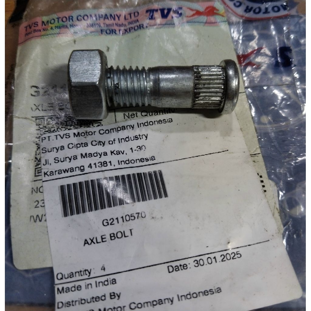 Jual Baut Roda + Mur Bajaj Roda 3 TVS King / Cargo / Box / Pick Up ...
